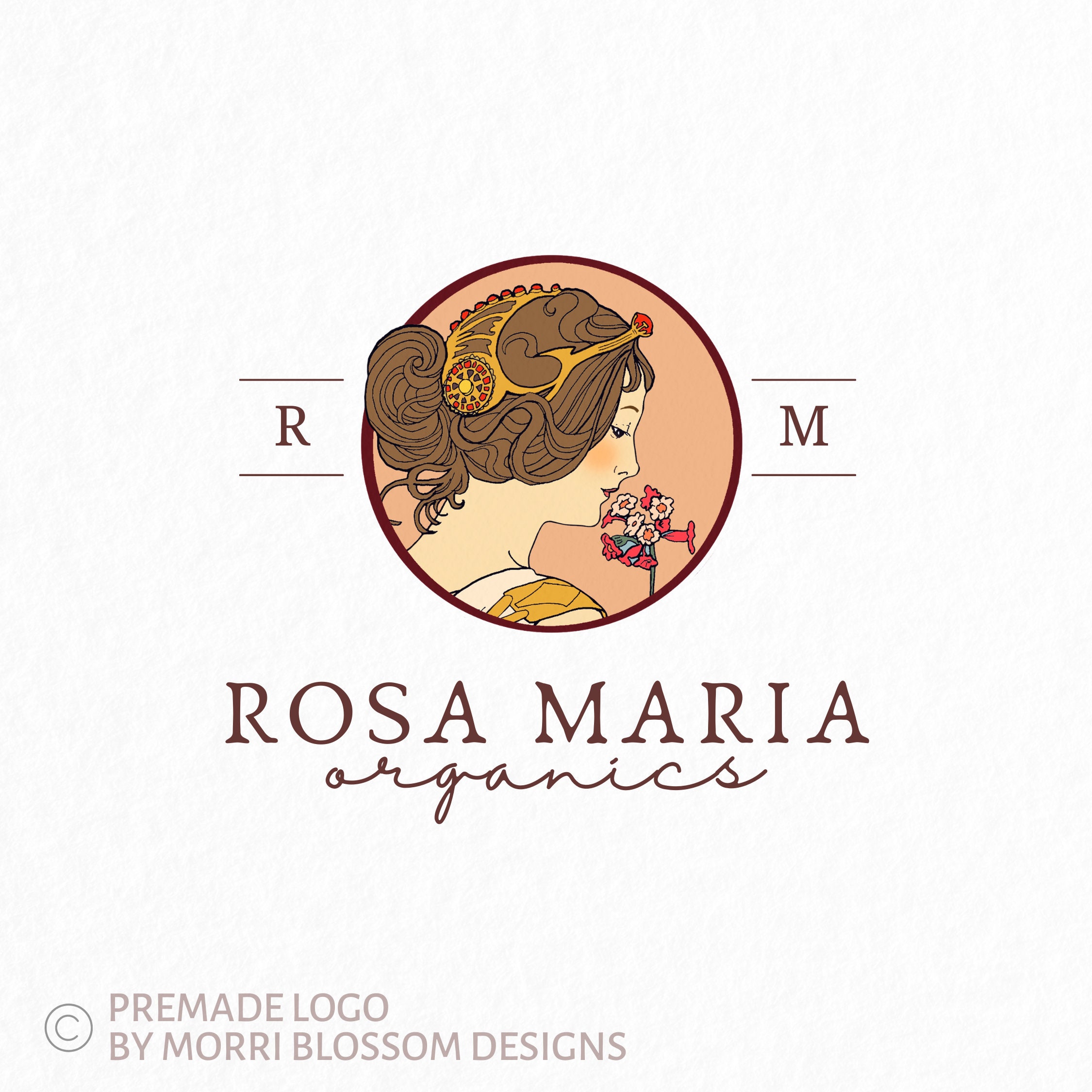 Premade Logo Alphonse Mucha Logo Art Nouveau Logo - Etsy