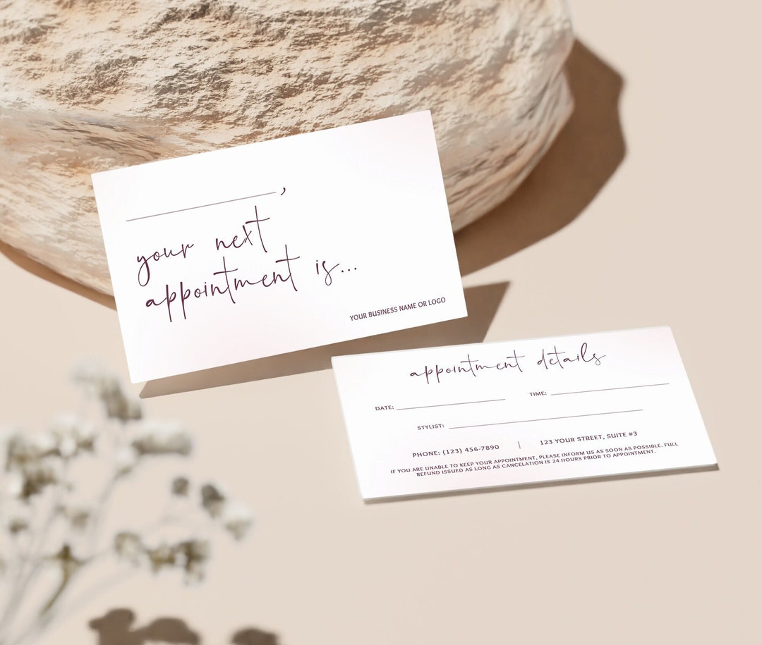 Customizable Appointment Reminder Card for Beauty Salons • DIY Editable ...