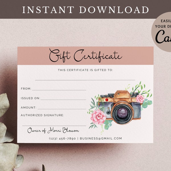 Photo Shoot Voucher Card - Etsy