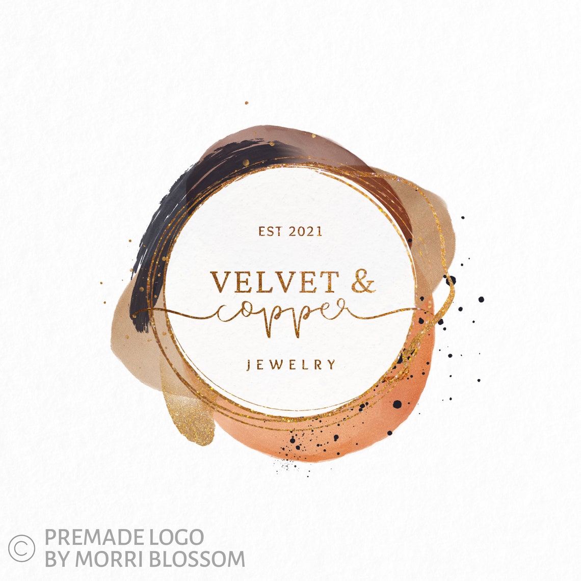 Premade Logo • Abstract Logo • Gold Logo • Boho Bohemian Logo ...