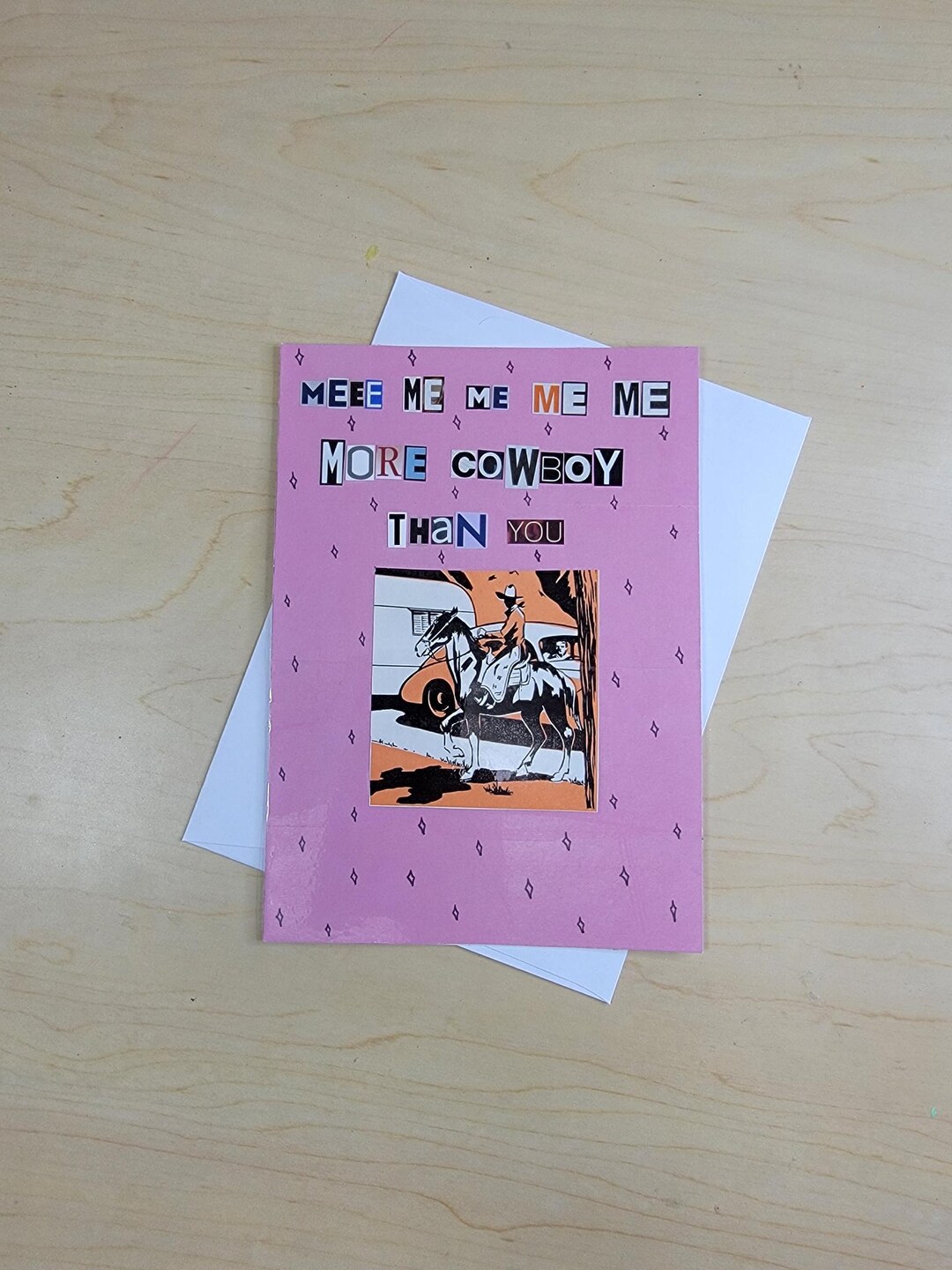 Meee Me Me Me Me More Cowboy Than You, Collage Greeting Card - Etsy