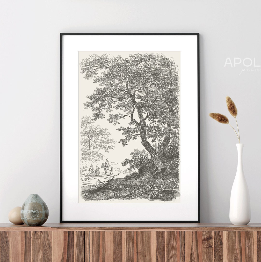 Tree Drawing Print No. 05 Printable Tree Art Vintage Pencil - Etsy