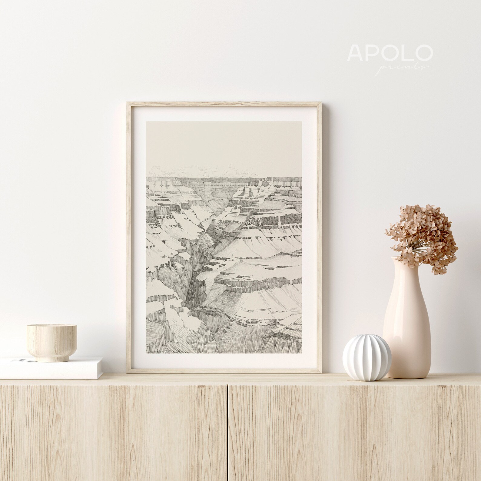 Grand Canyon Drawing Print #04, Vintage Sketch Print, Vintage Pencil ...