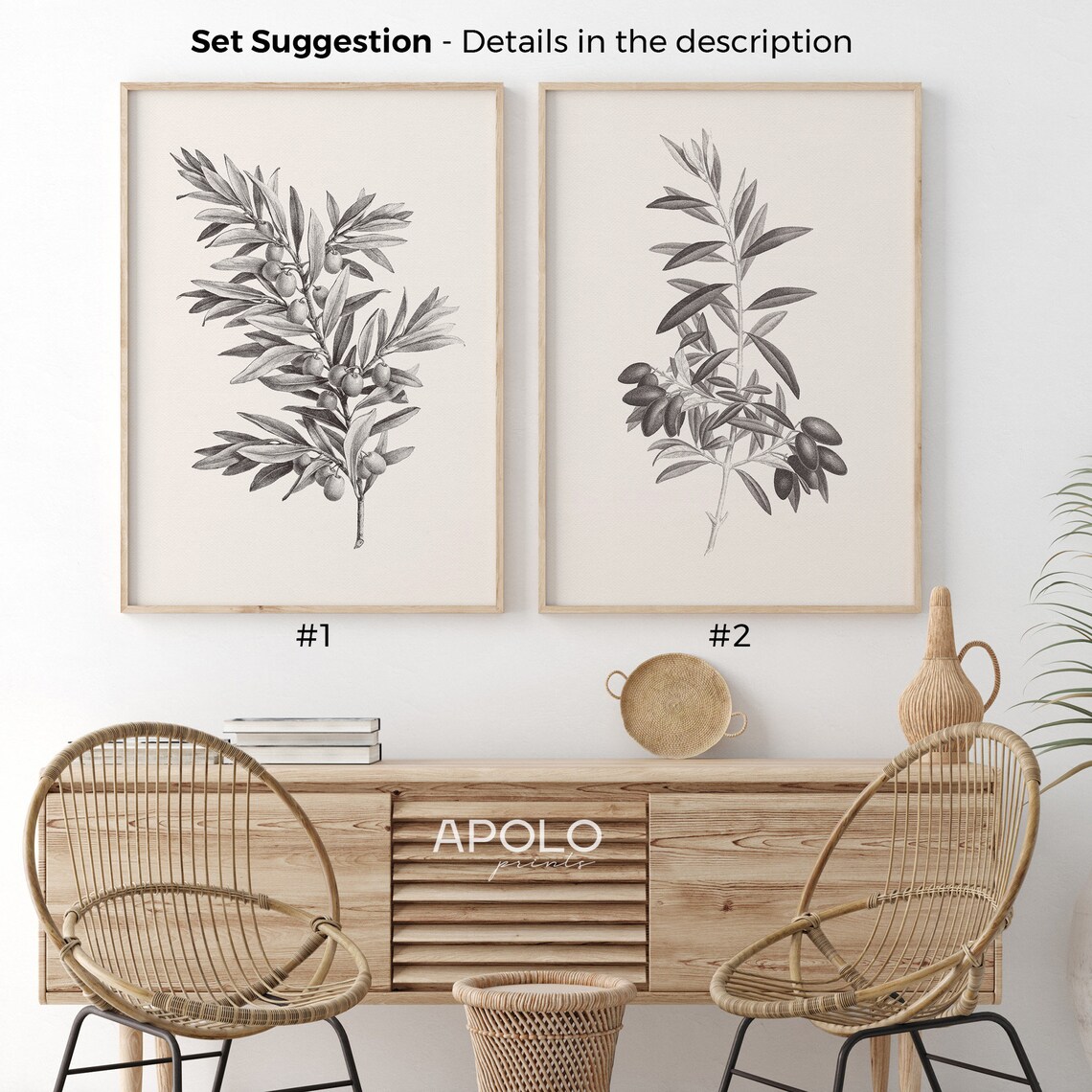 Olive Branch Print No. 1, Printable Wall Art, Vintage Botanical Sketch ...