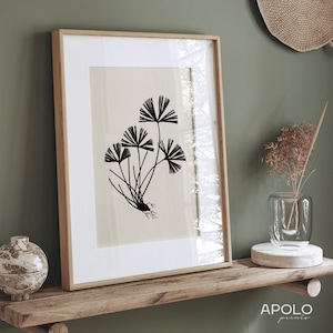 Ray Fern Sketch Print, Printable Botanical Art, Vintage Charcoal ...