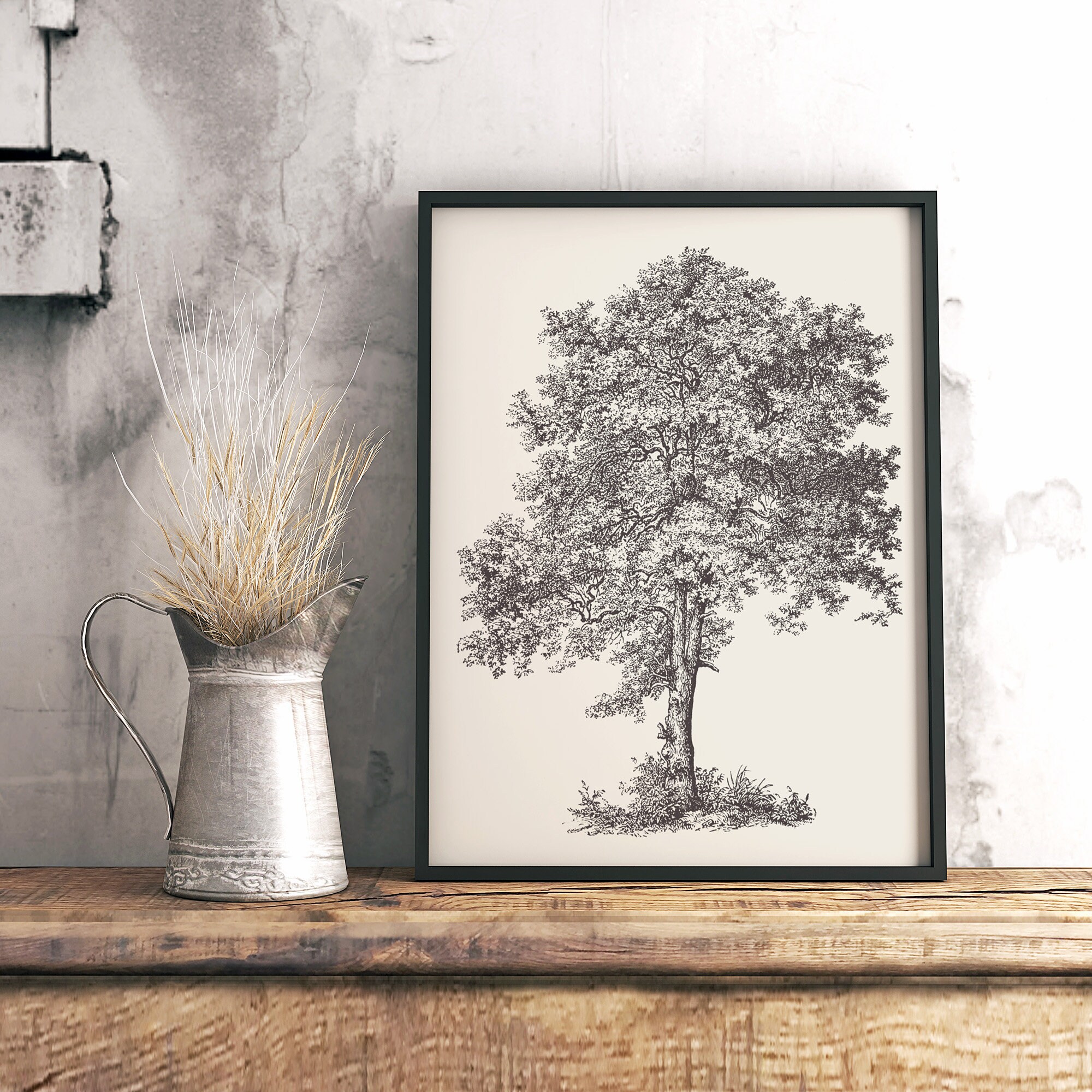 Sycamore Maple Tree Sketch Print Vintage Farmhouse Drawing - Etsy