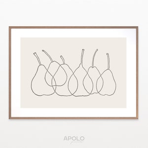 Pears Abstract Print No. 2, Vintage Still Life Drawing Enhanced ...