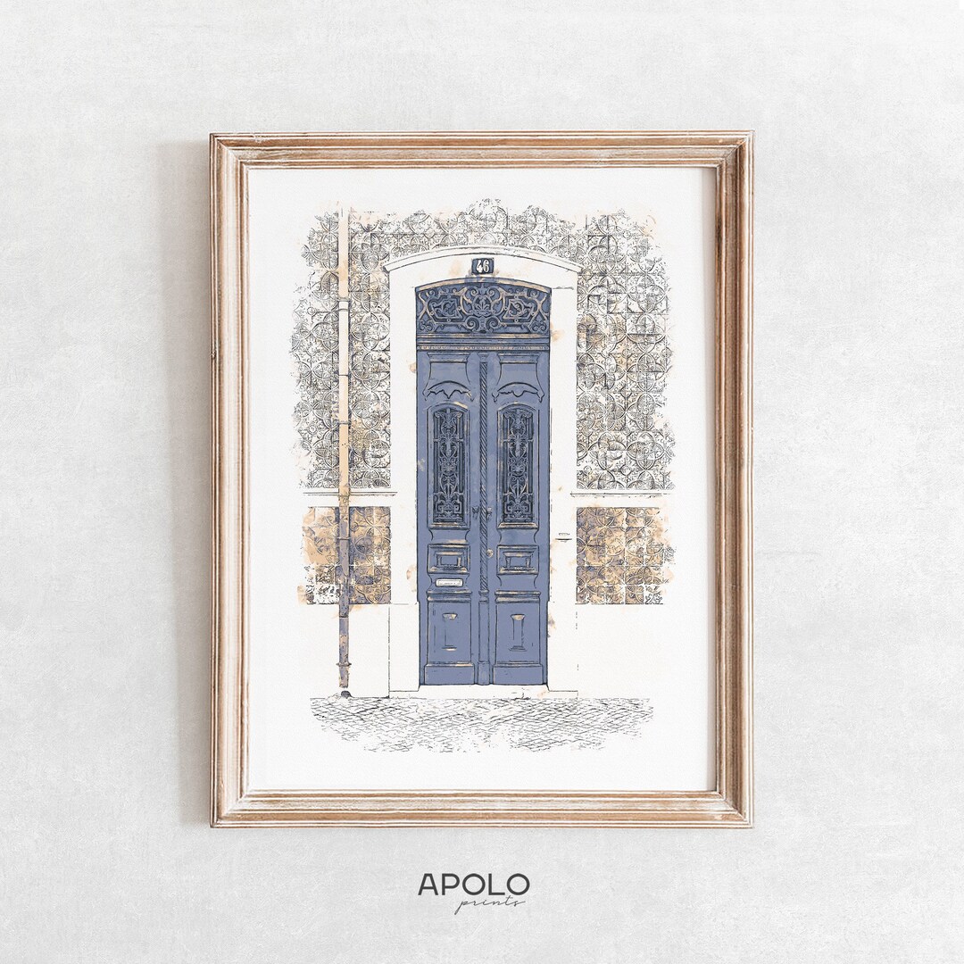 Vintage Blue Door Print, Printable Wall Art, Rustic Doorway Print ...