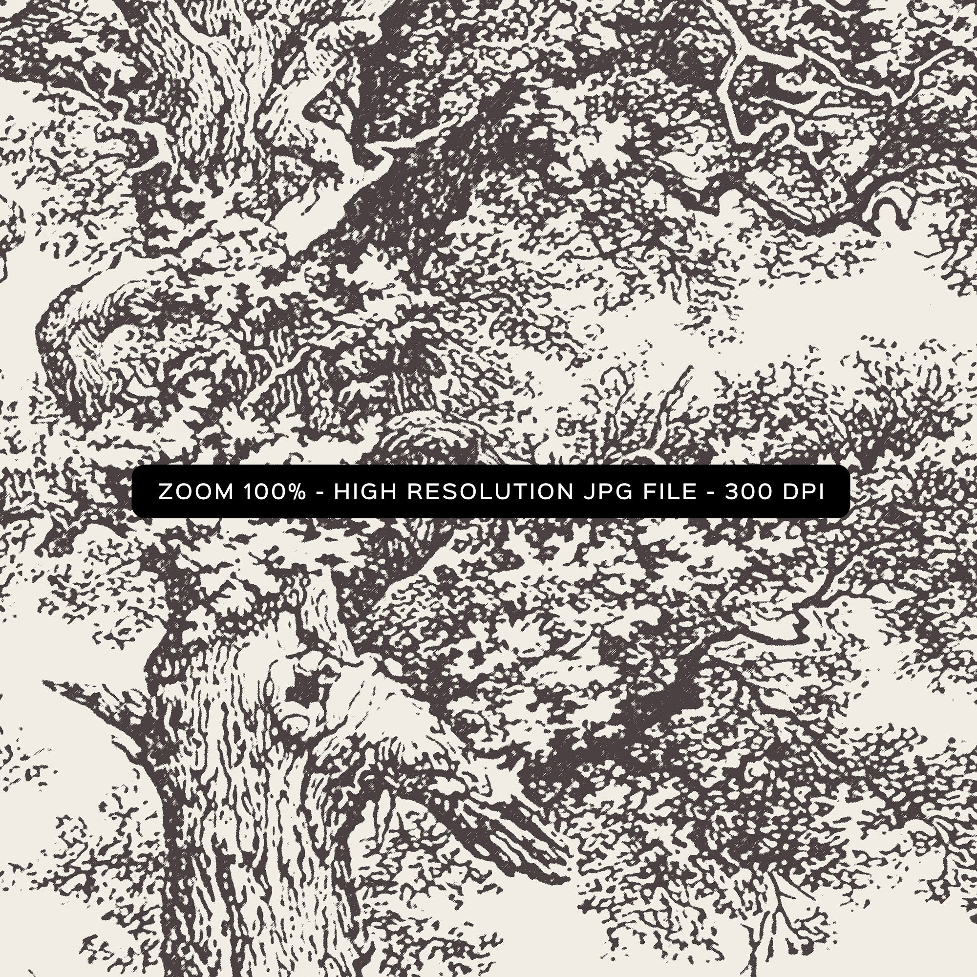 English Oak Tree Sketch Print, Vintage Neutral Drawing Enhanced ...