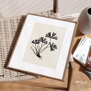 Ray Fern Sketch Print, Printable Botanical Art, Vintage Charcoal ...