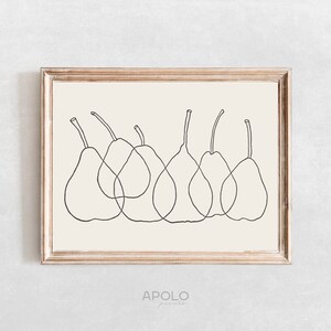 Pears Abstract Print No. 2, Vintage Still Life Drawing Enhanced ...