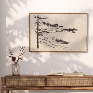 Pine Tree Branch No. 2, Printable Tree Art, Vintage Tree Sketch ...