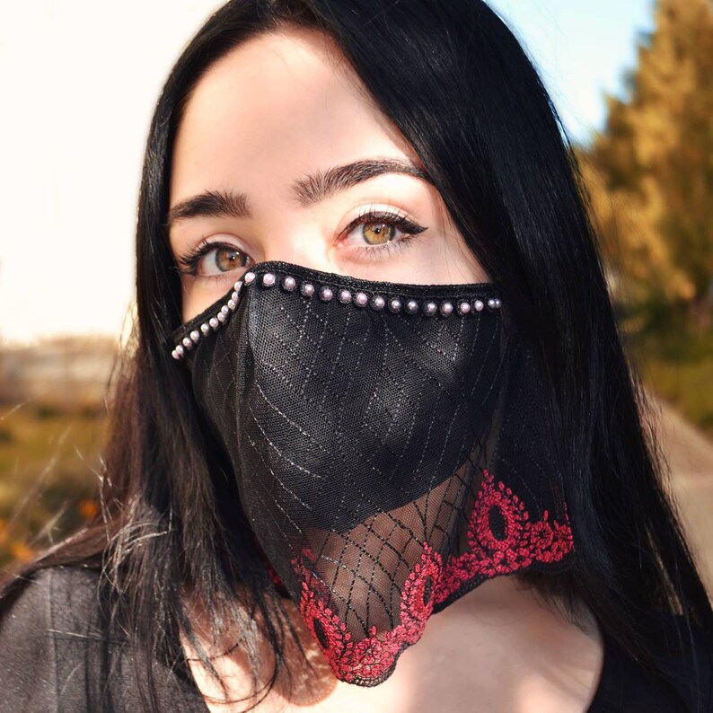 Arabian Face Mask Veil/ Fancy Face Mask for Women/ Belly Dance | Etsy