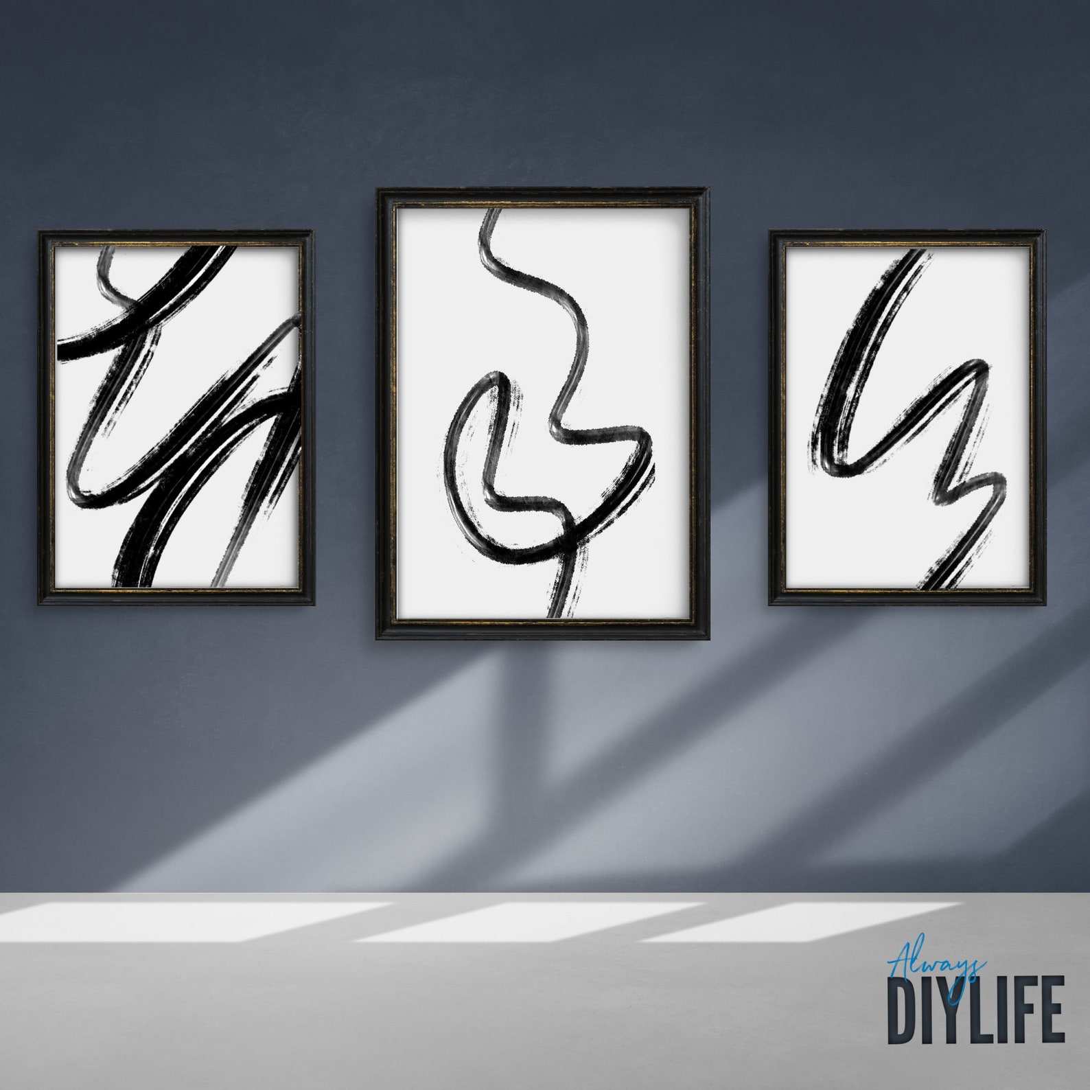 SET of 3 Line Drawing Artline Drawing Printg2-multi - Etsy