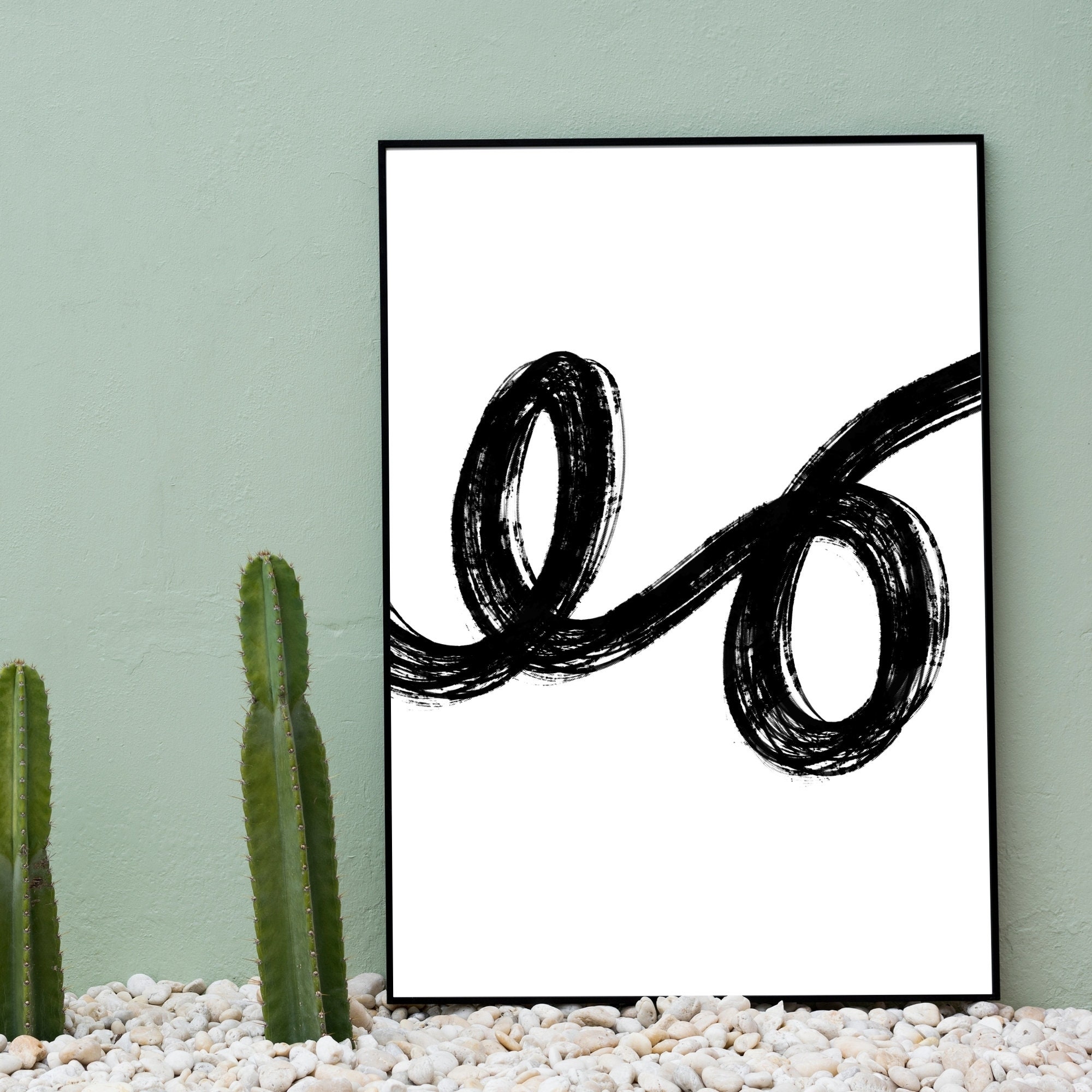 SET of 3 Line Drawing Art,line Drawing Printg7-multi Size,brush Sketch ...