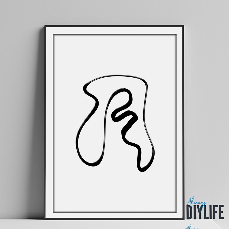 SET of 3 Line Drawing Art,line Drawing Printg1-multi Size,brush Sketch ...