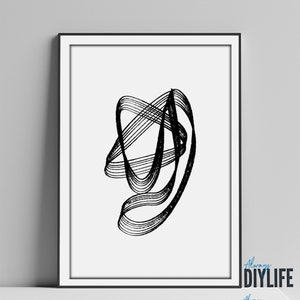 SET of 3 Line Drawing Art,line Drawing Printg5-multi Size,brush Sketch ...