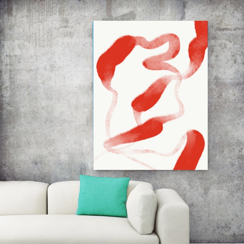 Diylife, Watercolororange Color, Single Continuous Line Drawing Print ...