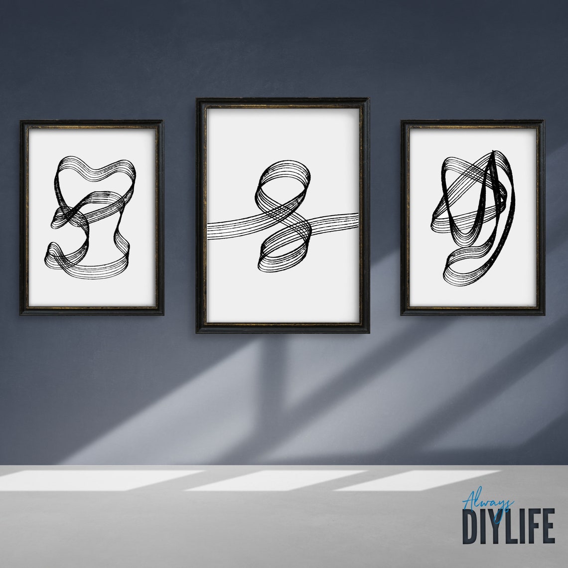 SET of 3 Line Drawing Artline Drawing Printg5-multi - Etsy