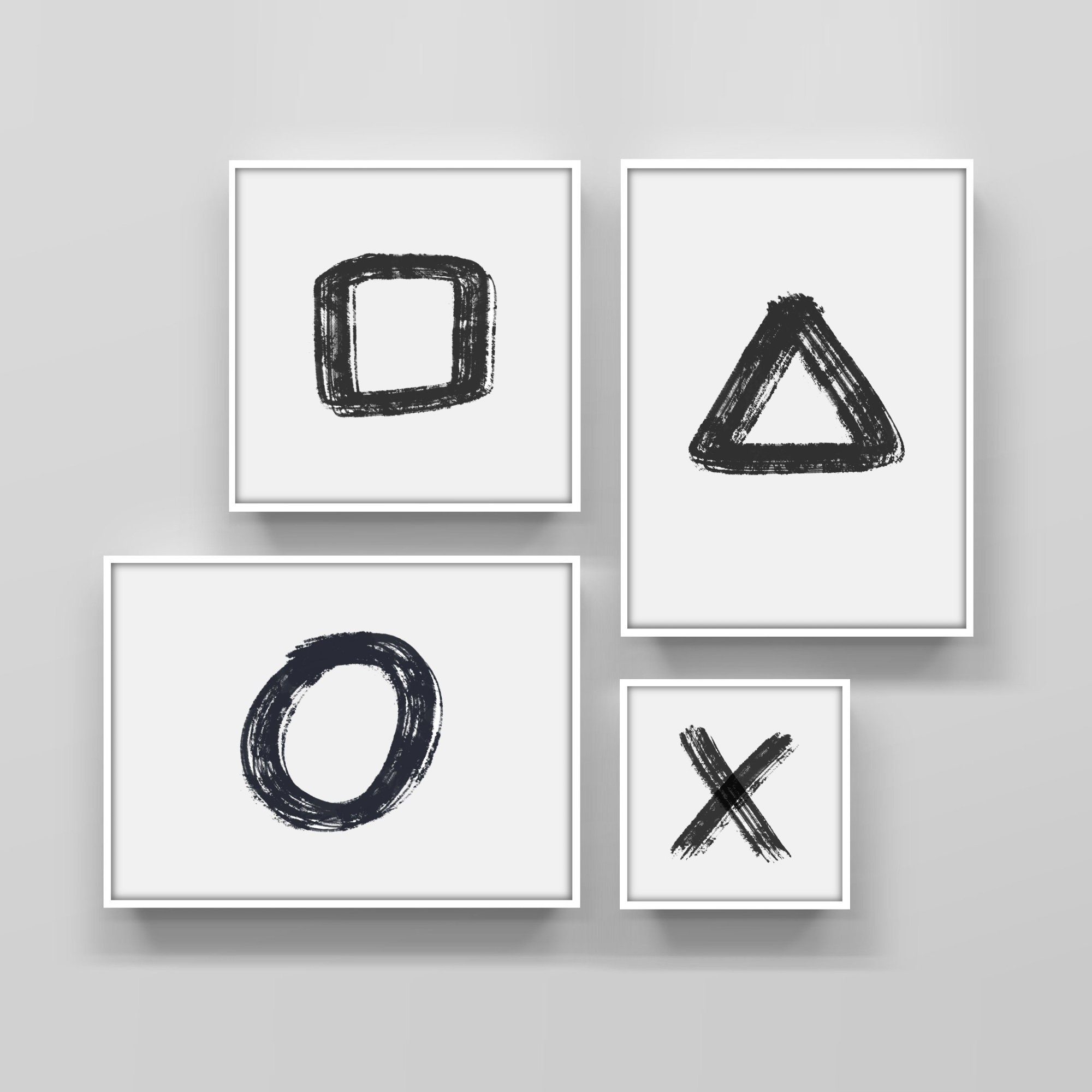 SET of 4 line Drawing Art,Line Drawing PrintG4-Multi Size,Brush Sketch ...