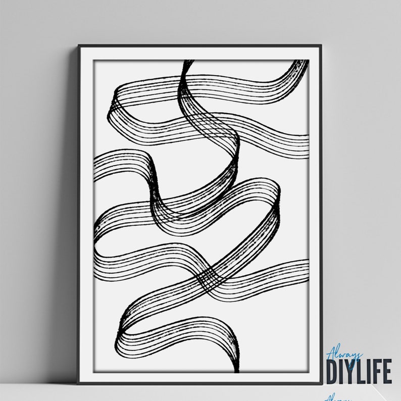 SET of 3 Line Drawing Art,line Drawing Printg3-multi Size,brush Sketch ...