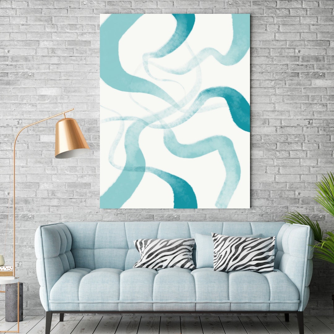Diylife, Watercolormint Color, Single Continuous Line Drawing Print ...