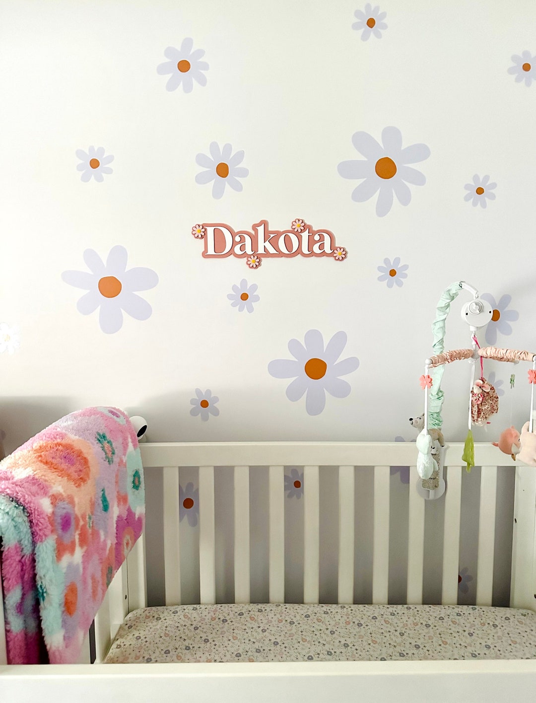 3D Daisy Flower Personalised Name Sign Script or Wall Plaque ...