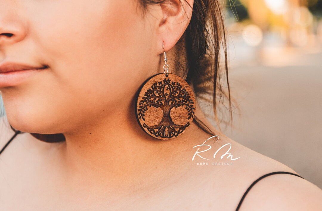 Handmade Wooden Earrings Wooden Tree Earrings Wooden - Etsy