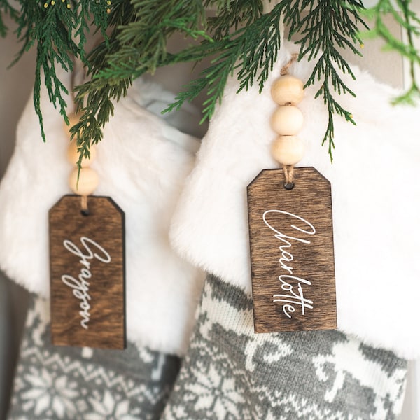Stocking Name Tag - Etsy