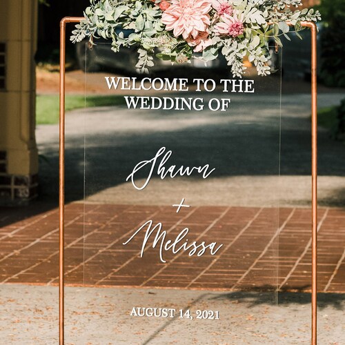 Acrylic Welcome Wedding Sign Vertical Acrylic Sign Custom - Etsy