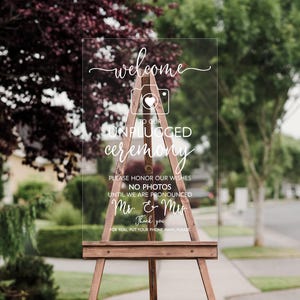 Unplugged Wedding Sign - Unplugged Ceremony Sign - Vertical Wooden ...