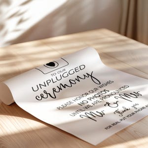 Unplugged Wedding Sign - Unplugged Ceremony Sign - Vertical Wooden ...