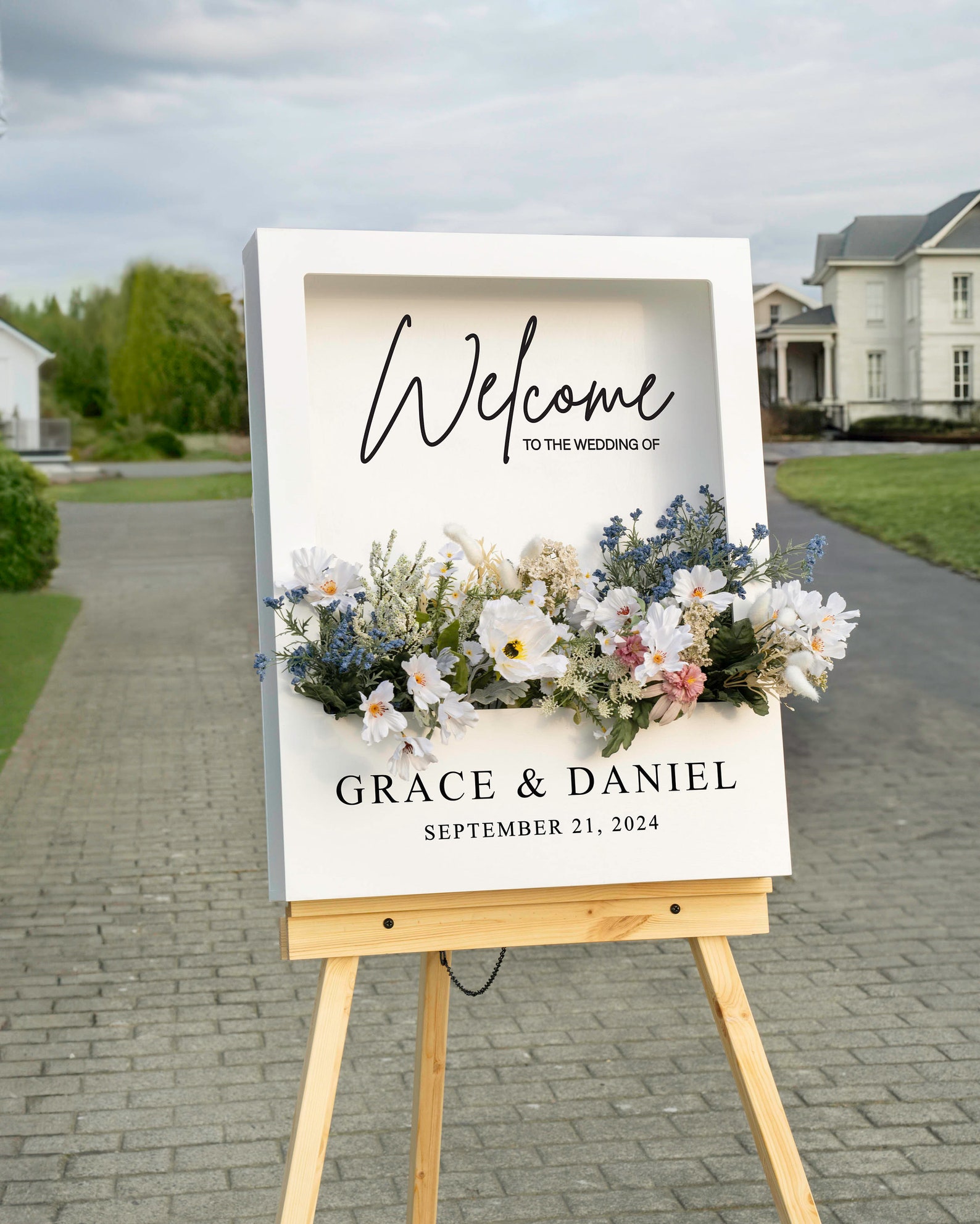 Wedding Welcome Sign Flower Box Welcome Sign Personalized Event Decor ...