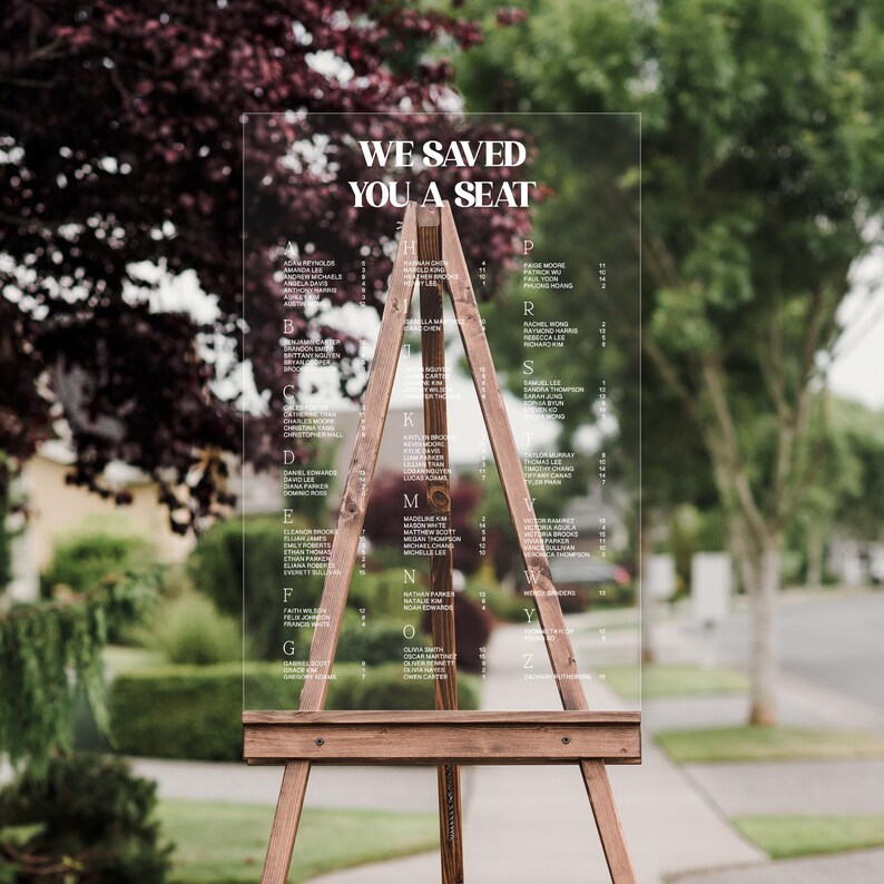 Personalized Seating Chart - Acrylic Table Seating Chart - We Saved You ...