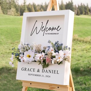 Flower Box Welcome Sign - Wedding Welcome Sign - Personalized Event ...