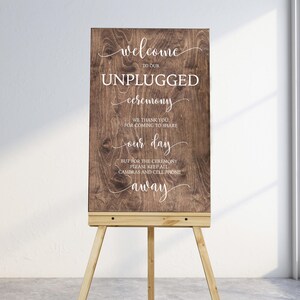 Unplugged Wedding Sign - Unplugged Ceremony Sign - Vertical Wooden ...