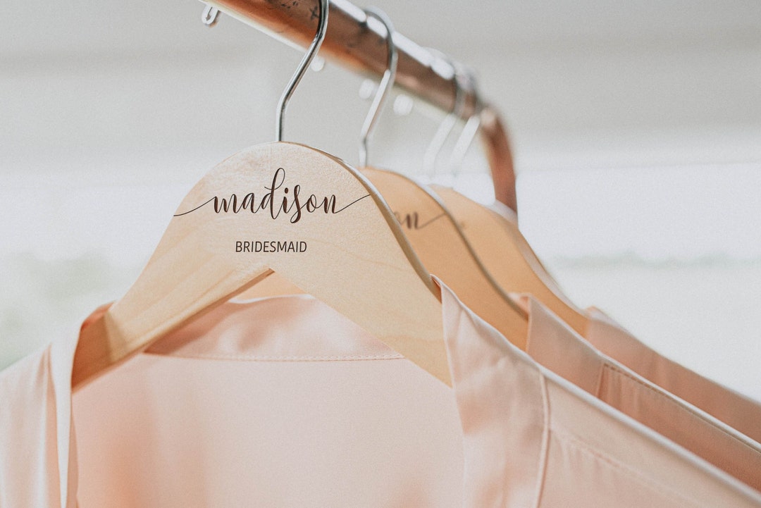 Personalized Bridesmaid Hangers - Wedding Hanger - Wooden Engraved ...