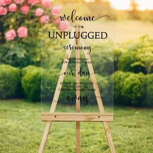 Unplugged Wedding Sign - Unplugged Ceremony Sign - Vertical Wooden ...