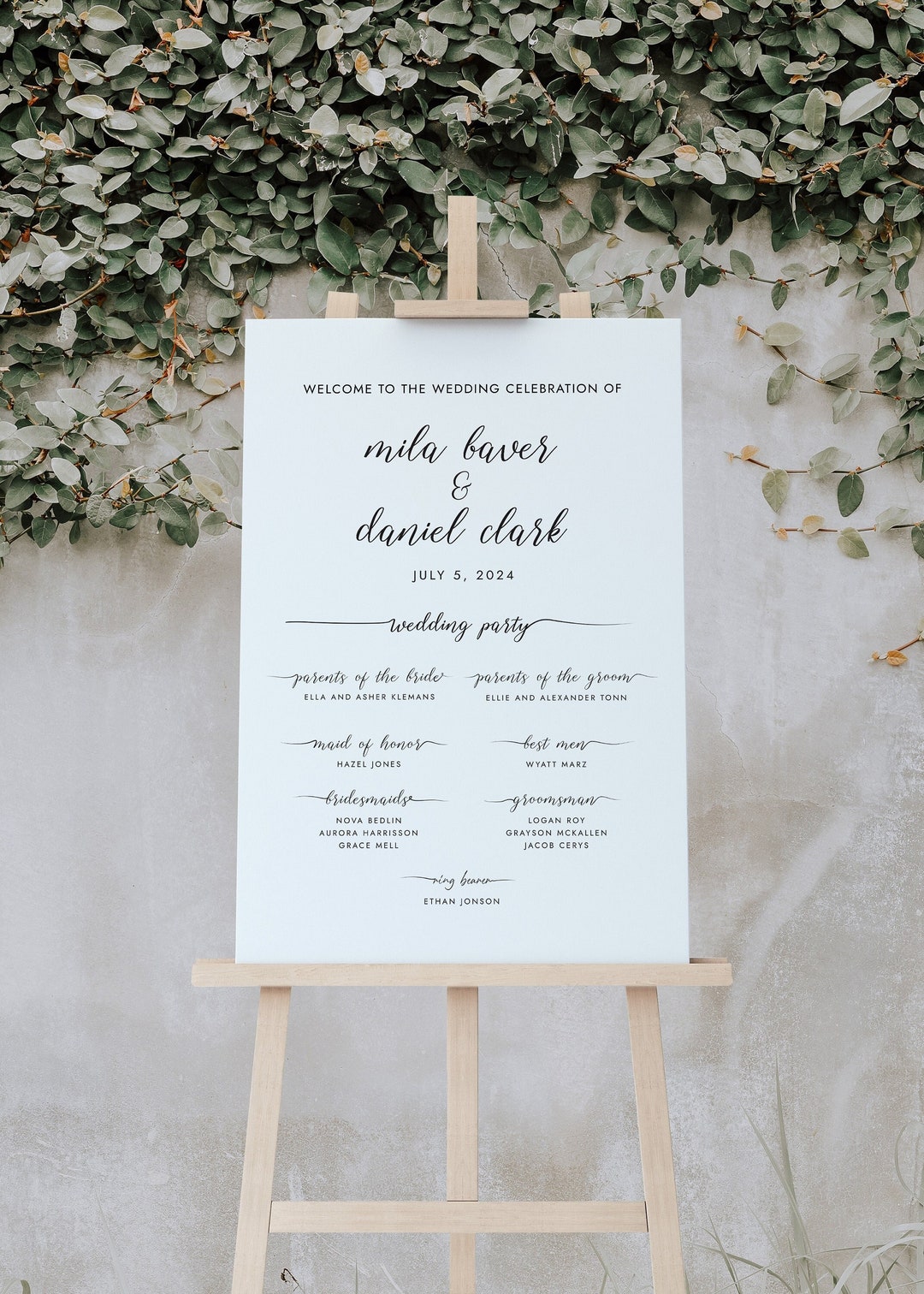 Bridal Party Sign - Wedding Welcome Sign - Wedding Celebration ...