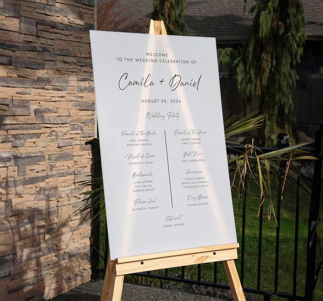 Bridal Party Sign - Wedding Welcome Sign - Acrylic Sign - Frosted ...