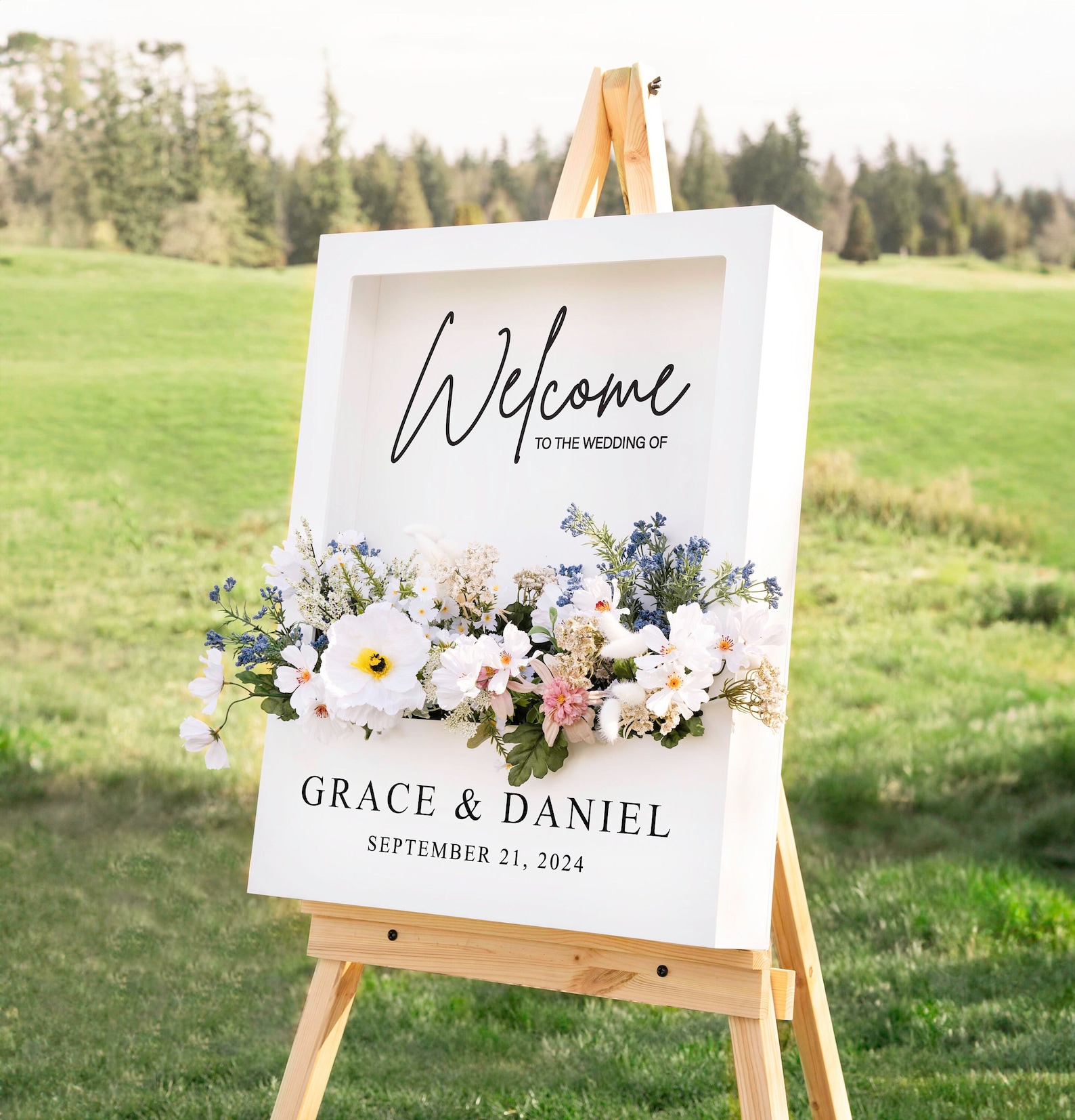 Wedding Welcome Sign Flower Box Welcome Sign Personalized Event Decor ...