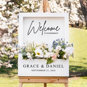 Wedding Welcome Sign - Flower Box Welcome Sign - Personalized Event ...