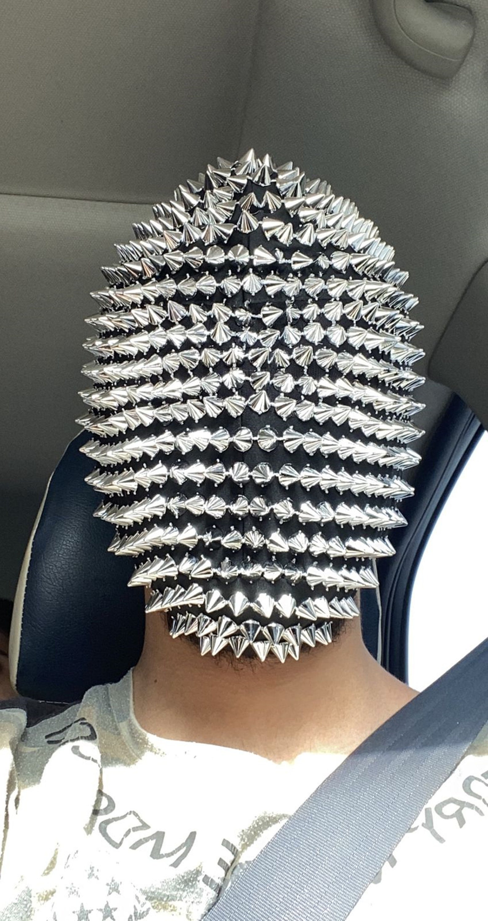 Silver Full Face Spike Mask Handmade Full Coverage Haute - Etsy UK