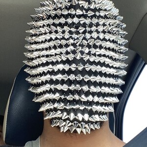 Silver Full Face Spike Mask Handmade Full Coverage Haute - Etsy UK