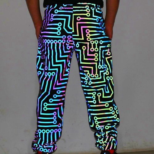 Holographic Women's Reflective Rainbow Pants Reflective - Etsy