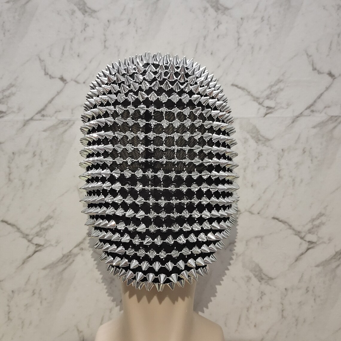 Black Full Face Studded Spike Mask Halloween Full Coverage | Etsy