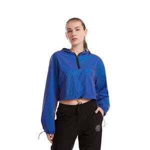 Women's Black Rainbow Reflective fish Scale Pattern Jacket, Unique Rave ...