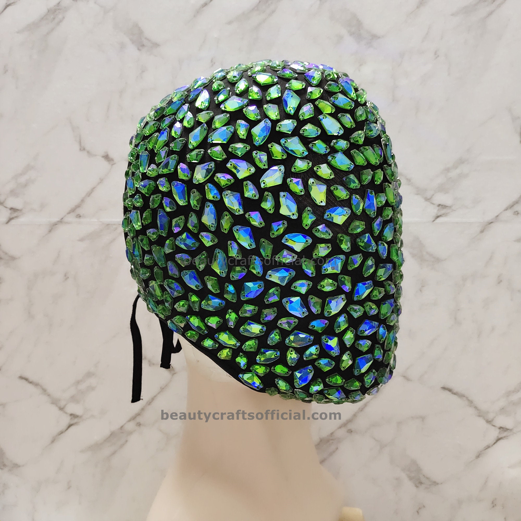 Shiny Green Dazzling Jewel Full Face Mask Handmade Full - Etsy