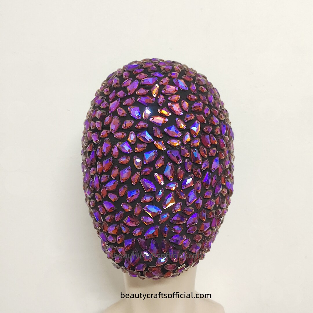 Shiny Tawny Dazzling Jewel Full Face Mask, Handmade Full Coverage Haute ...