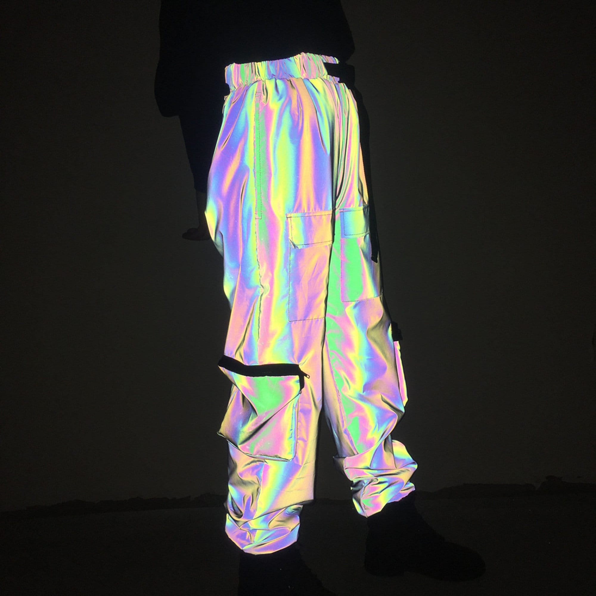 Holographic Women's Reflective Rainbow Pants Reflective - Etsy